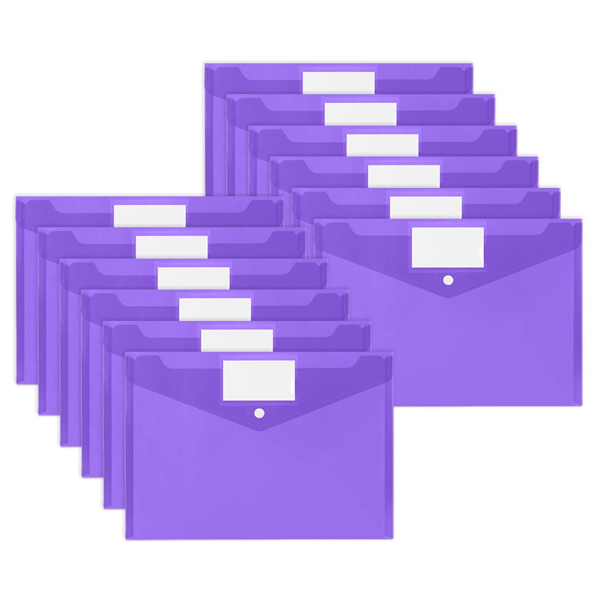 12pcsa4 Button file bag Color pp plastic file office file bag Ticket ...