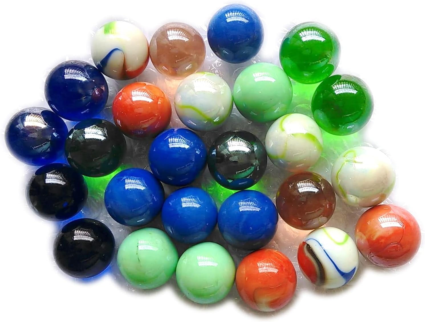 12-Piece Assorted Color 1" Shooter Marbles - Glass Round Toy With ...