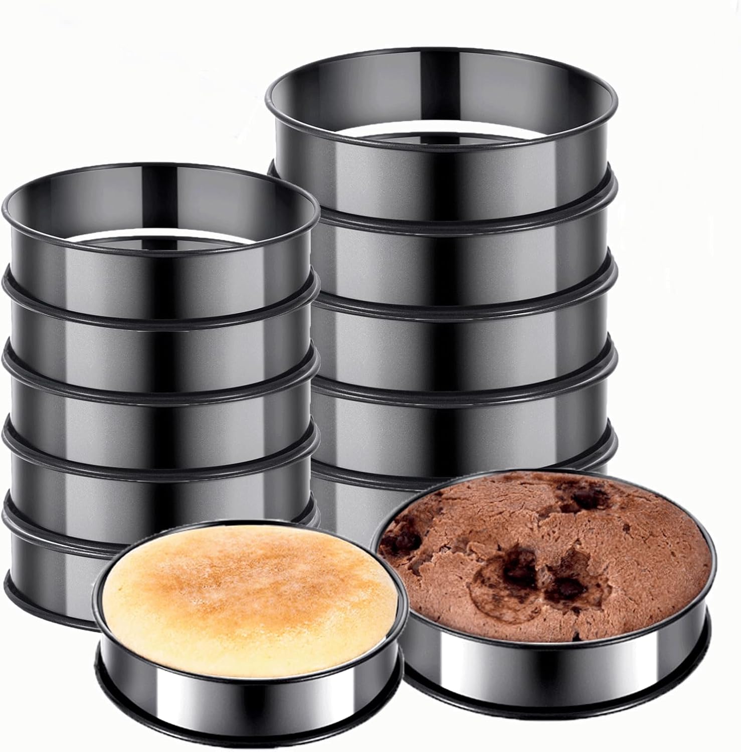 12pieces crumpet rings nonstick english muffin rings, 3.15 inch ...