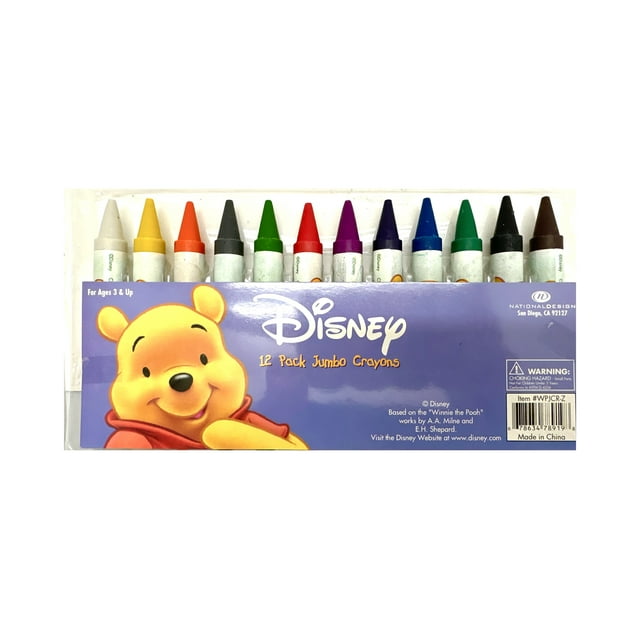 12pk Disney Winnie The Pooh Crayon- Jumbo Crayons Set - Walmart.com