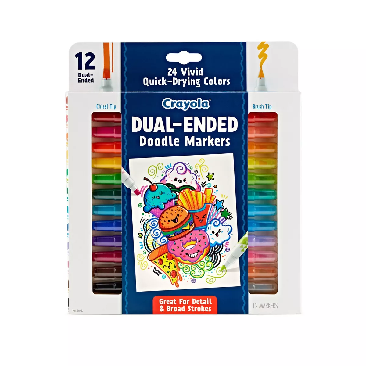 12pk Doodle & Draw Dual Ended Doodle Markers: Artist Broad Point ...