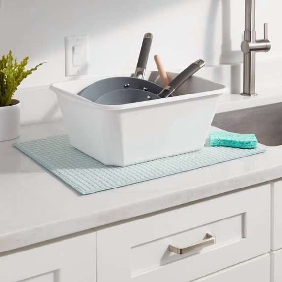 12qt Dishpan White Plastic Wash Basin, Kitchen Sink Dish Tub ...