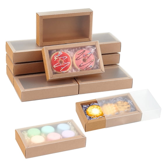 12sets Foldable Paper Drawer Boxes with Clear Plastic Cover Gift ...