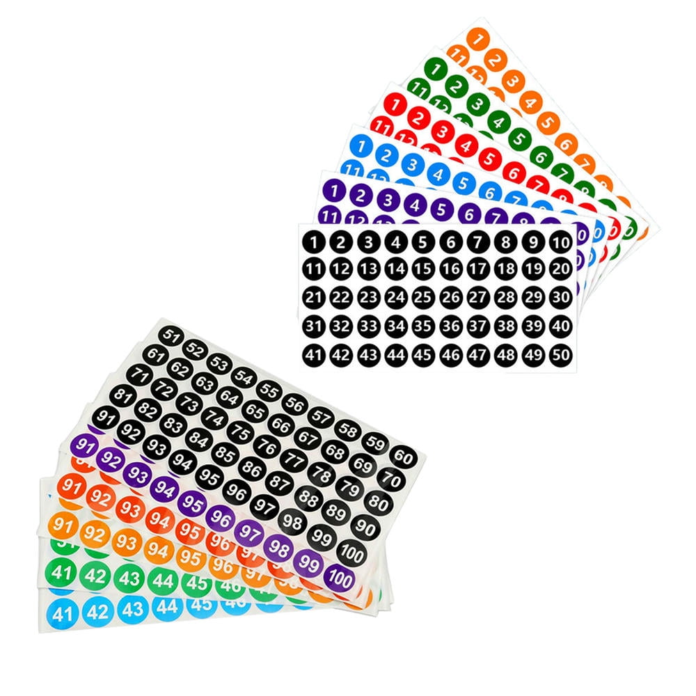 12sheets/600pcs Round Kids Adults Classification 1 To 100 School ...
