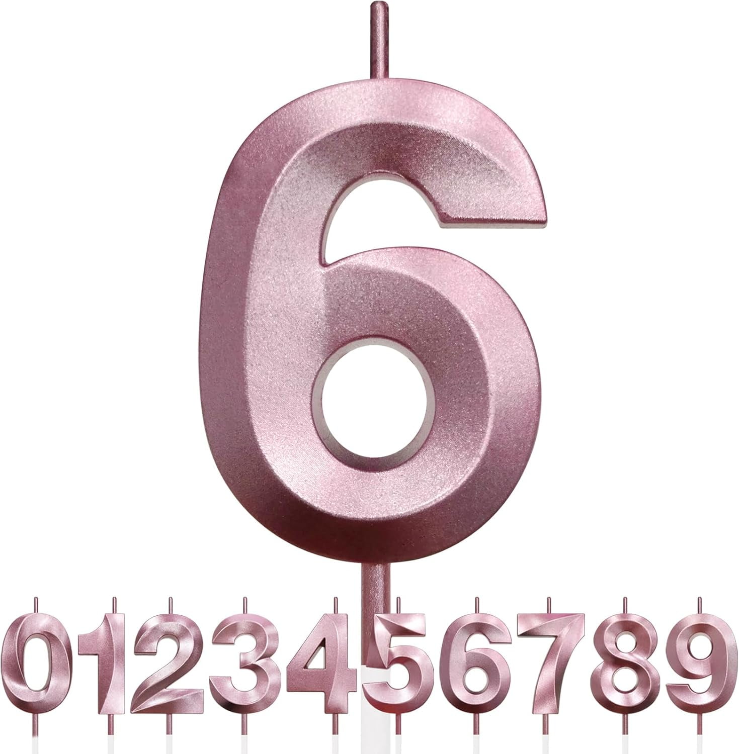 12th Birthday Candle, 3D Design Rose Gold Glitter Number Candles, Cake ...