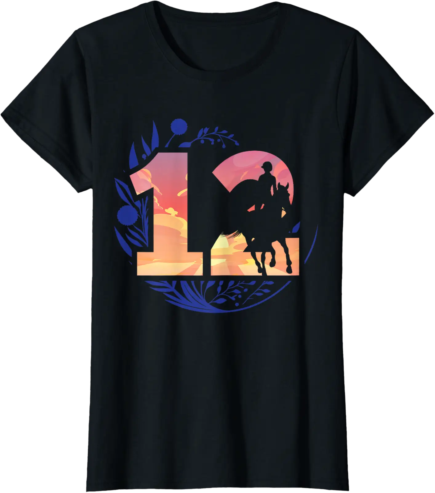 12th Birthday Horse Rider Horse Lover 12 Years Old Girl T-Shirt ...