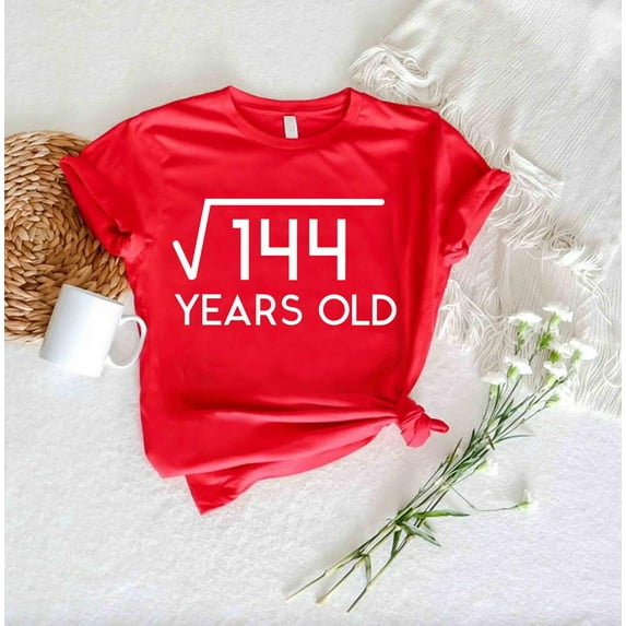 12th Birthday Math T-Shirt: Square Root 144 STEM Joke TSHIRT All Size S ...