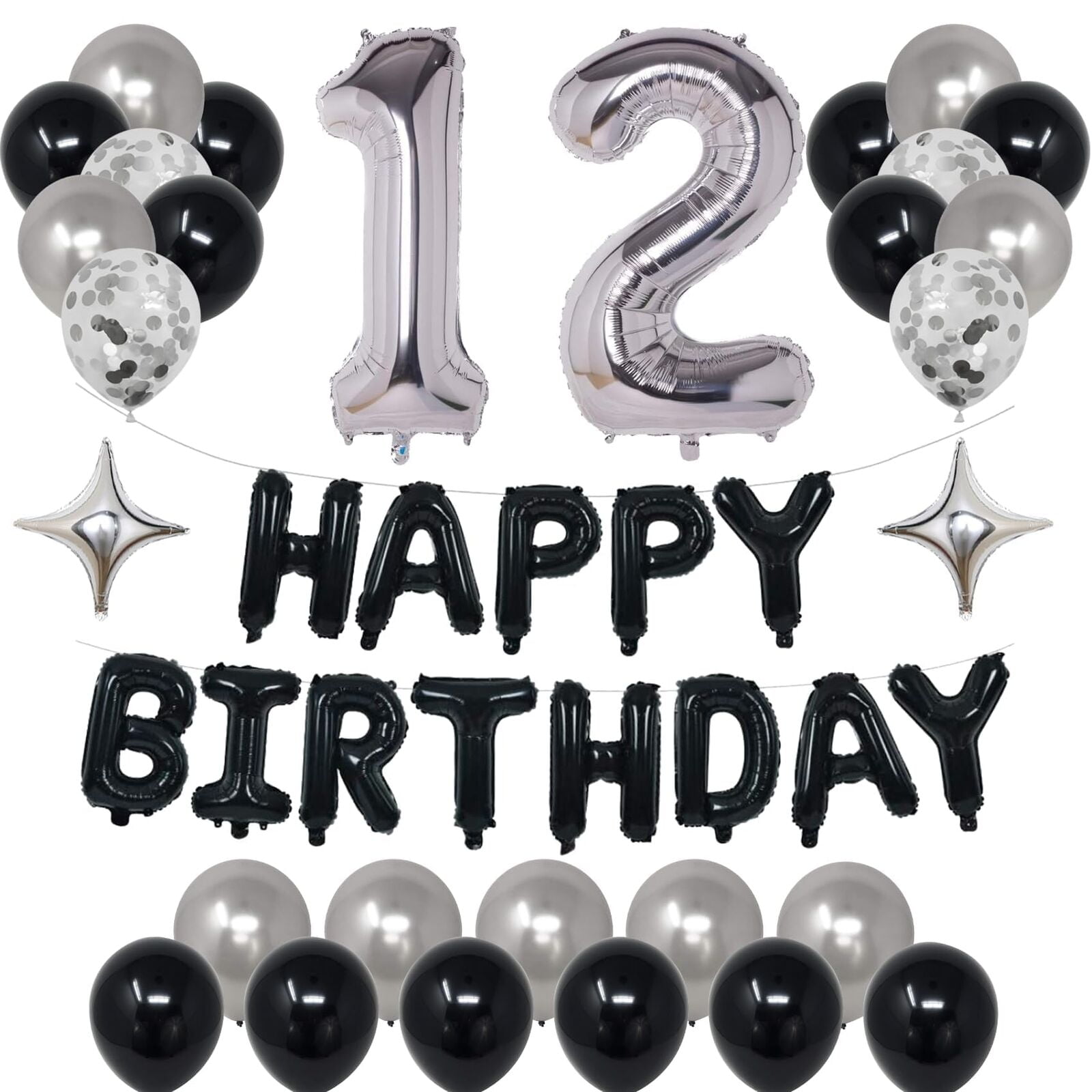 12th Birthday Party Decorations for Boy Girl with Happy Birthday Banner ...