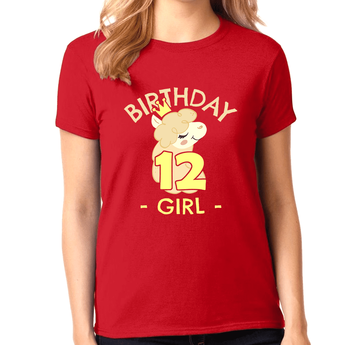 12th Birthday Shirt Girls Birthday Shirt Llama 12th Birthday Shirts for ...