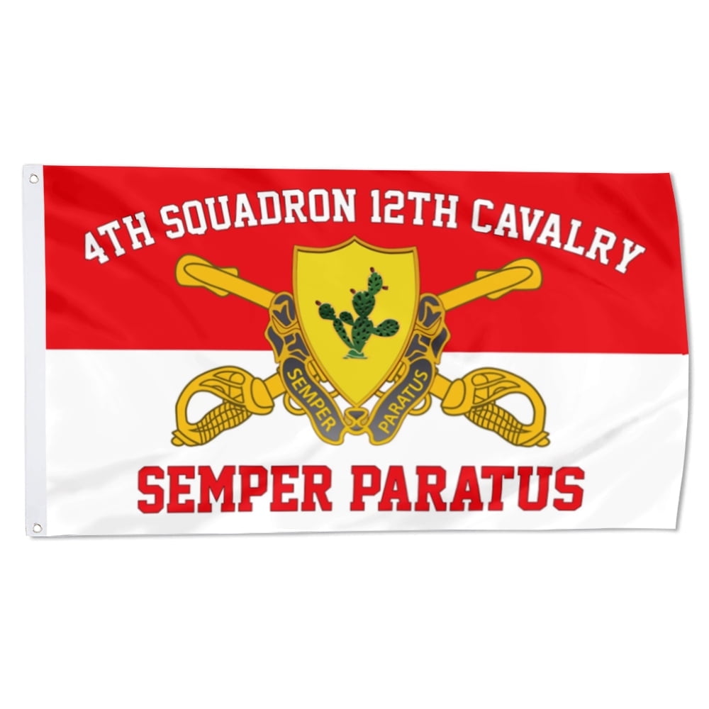 12th Cavalry Flag 4th SN 12th CAV Semper Paratus banner US Army Military Flags Polyester 3x5 FT ...