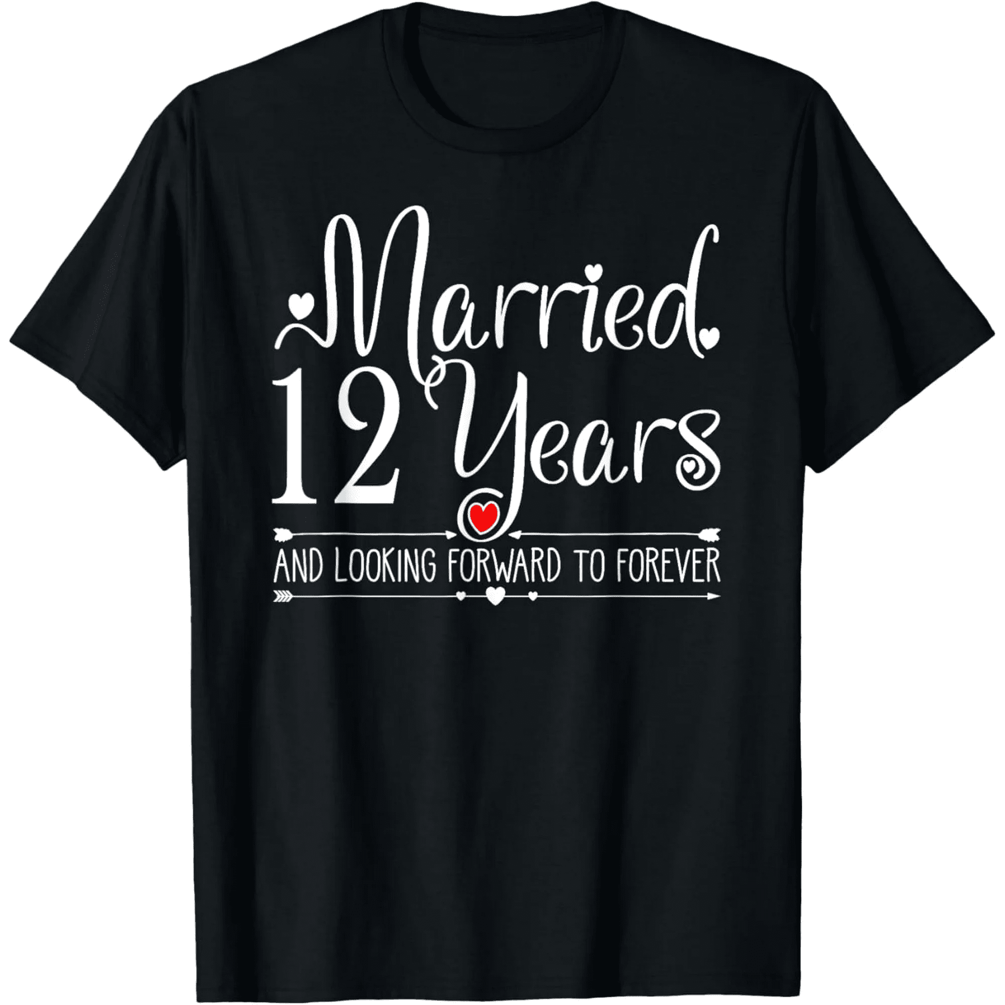 12th Wedding Anniversary for Her Couples - 12 Years Marriage T-Shirt ...