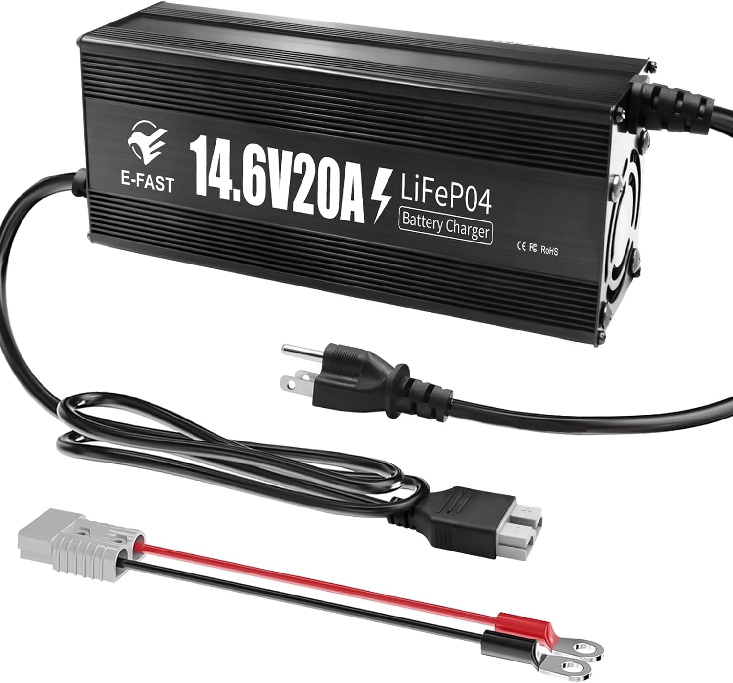 12v 20a lithium battery charger 14.6v lifepo4 battery charger smart ...