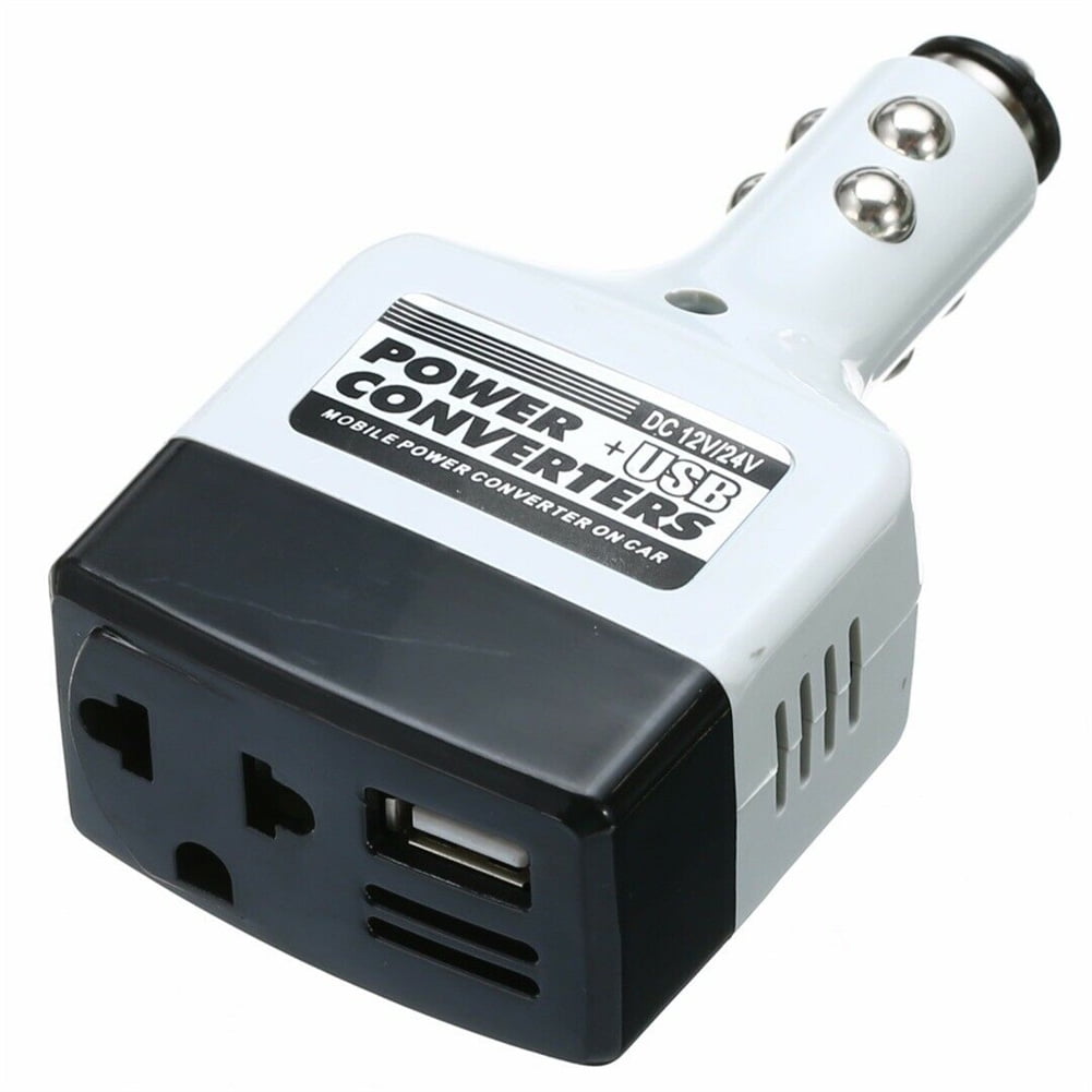 12v/24v to 220V DC to AC Car Power Converter Adapter Inverter USB ...