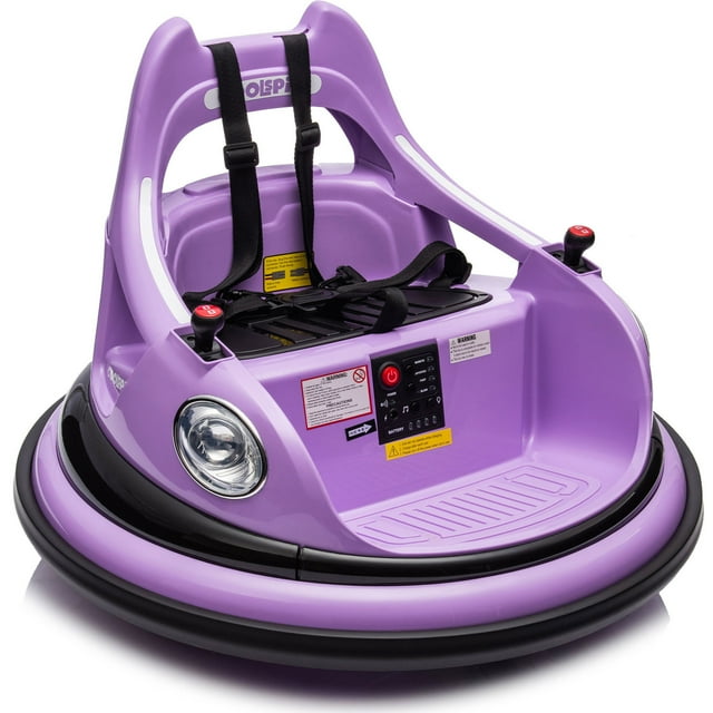 12v Bumper Car Ride On for Toddlers 1.5-5, Remote Control, LED Lights ...