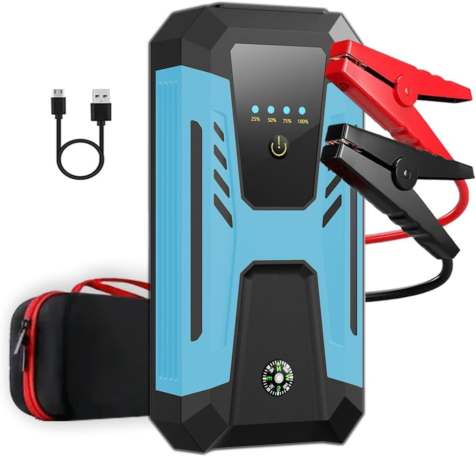 12v Jump Starter for 10.0L Gas/8.0L Diesel, 6000A Peak Car Battery ...