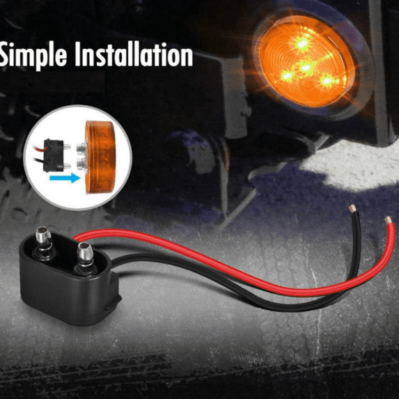 12v LED Truck Trailer Light Kit Waterproof,2x 6 Oval Red Stop Turn Tail ...