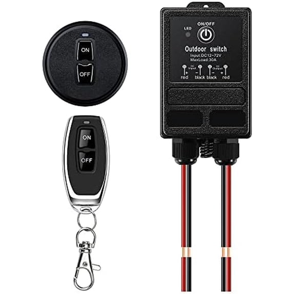 12v Remote Control Relay Switch, DC 12V-72V Wireless Switch 328ft Long ...