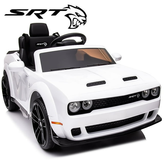 Licensed Dodge Challenger 12V Kids Ride-On Car with Remote, Bluetooth ...