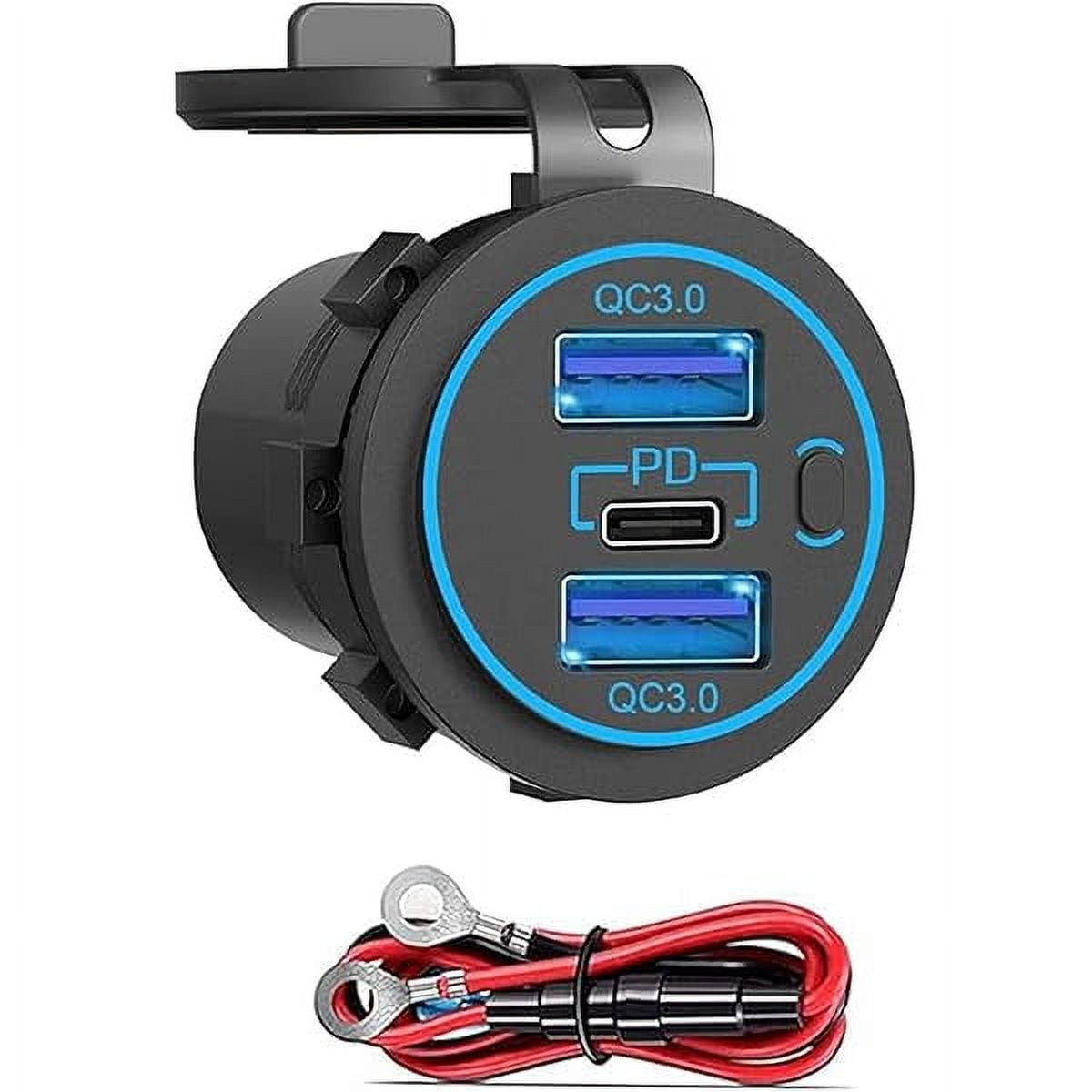 12v usb charger, PD 20W USB-C Power Socket and 18W QC3.0 Socket ...