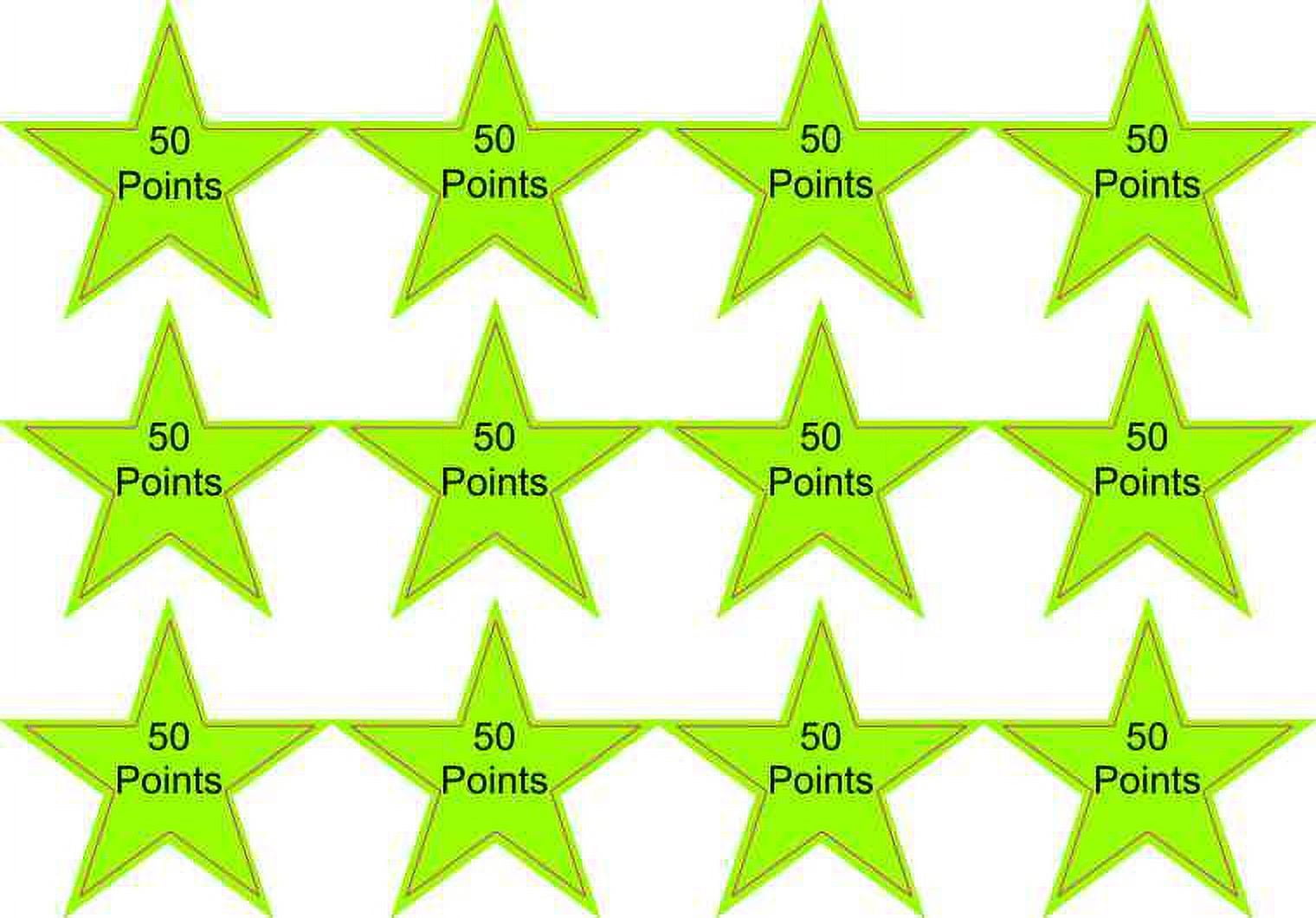 [12x] 1in x 1in 50 Point Green Star Stickers Vinyl School Decal Sticker ...