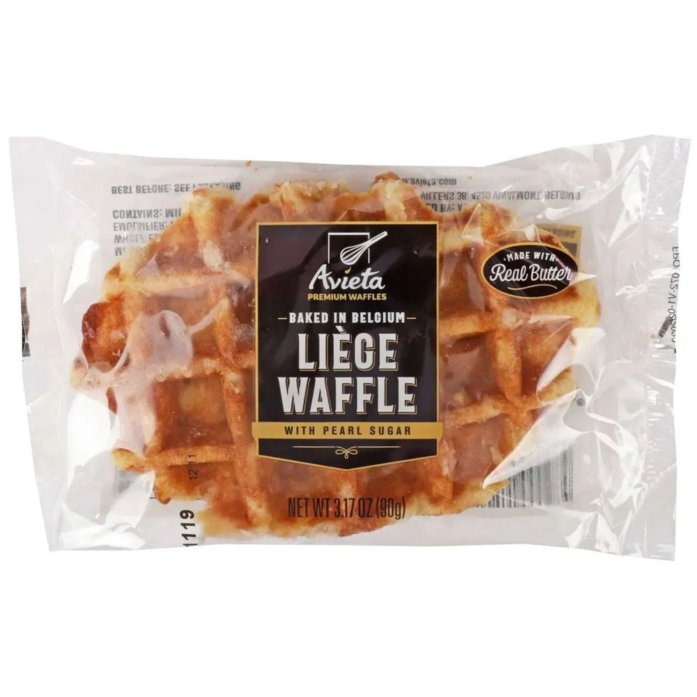 Avieta Belgian Pearl Sugar Waffles, 12x Individually Packed, Golden ...