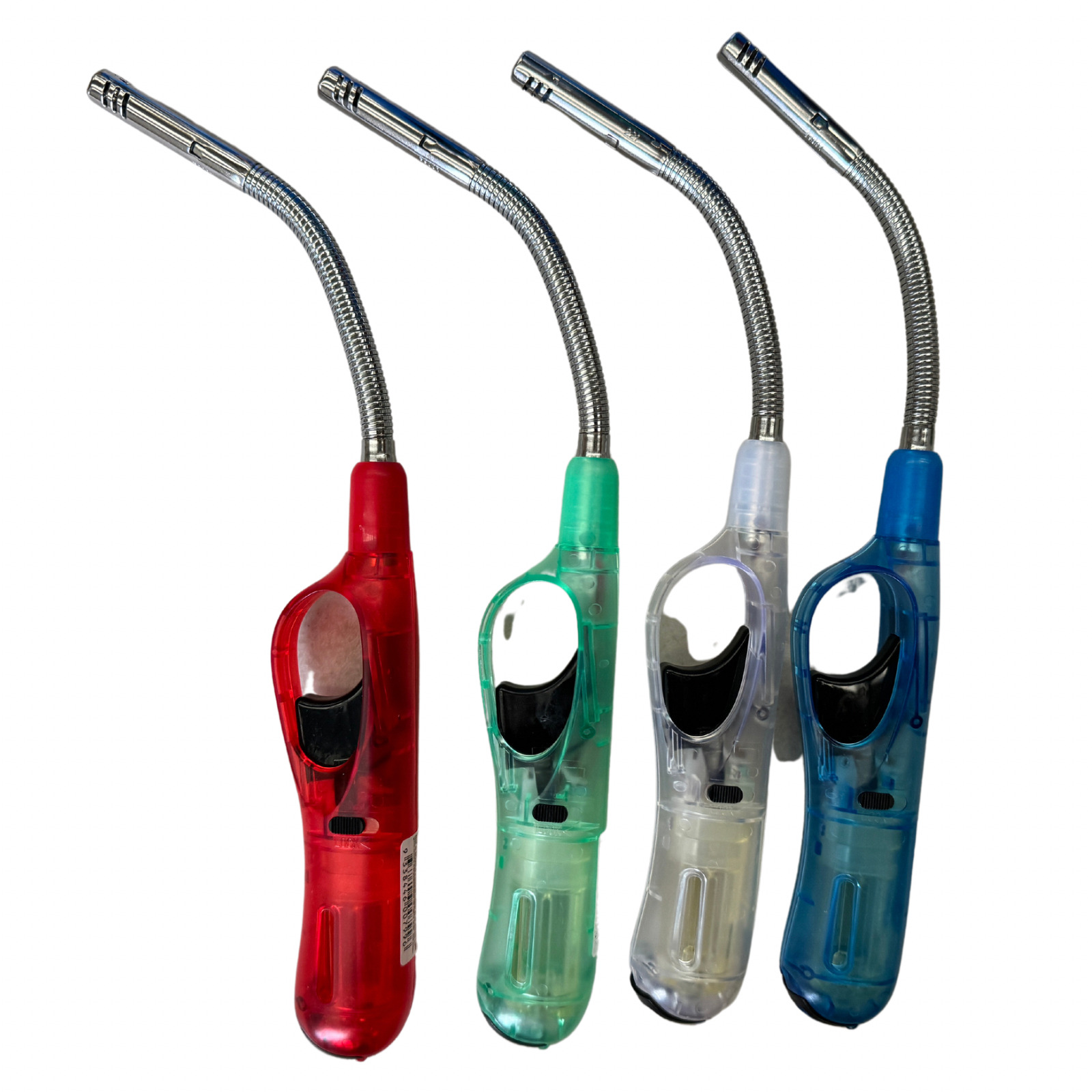 12x Clear Flexible Gas Lighter for BBQ Kitchen Cigarette w/ Safety Lock ...