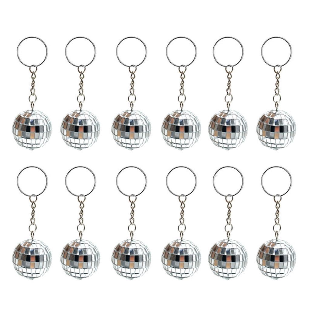 12x Discos Balls Keyrings Hanging Balls Keychain Pendant Small Balls ...