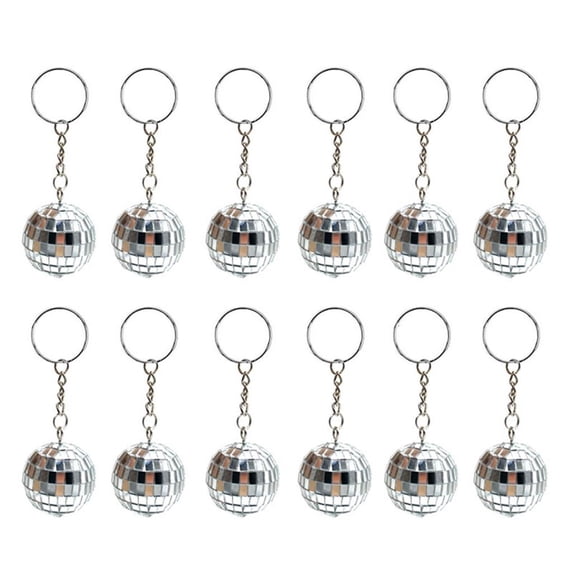 12x Discos Balls Keyrings Hanging Balls Keychain Pendant Small Balls ...