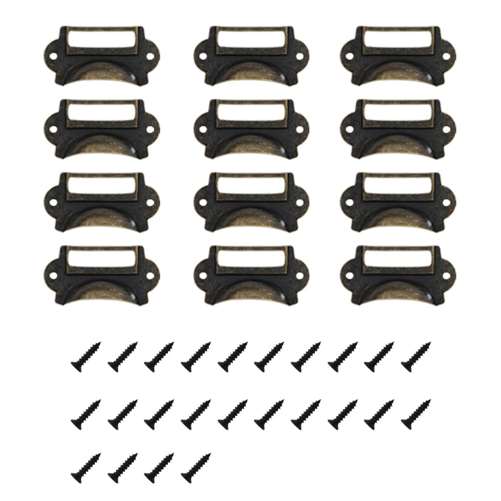 12x Drawer Pulls Tag File Label Holder Hardware Cabinet Handles for ...