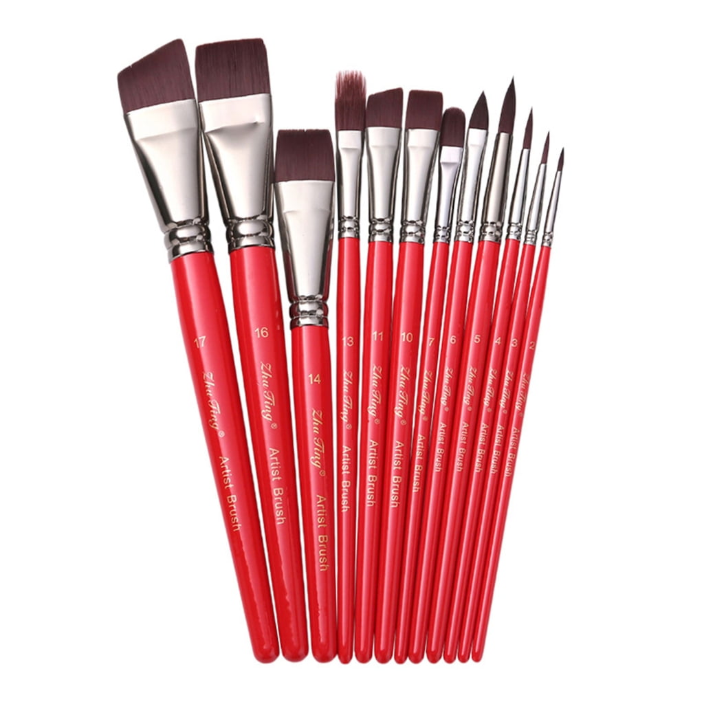 12x Human Body Painting Brushes Set Watercolor Paint Brush Nylon Hair ...