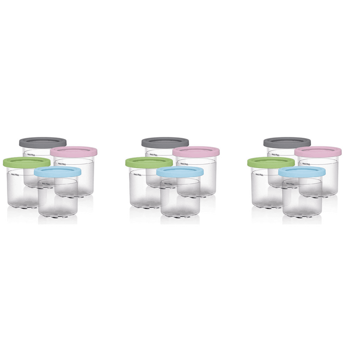 12x Ice Cream Pints Cup, Ice Cream Containers with Lids for Creami ...