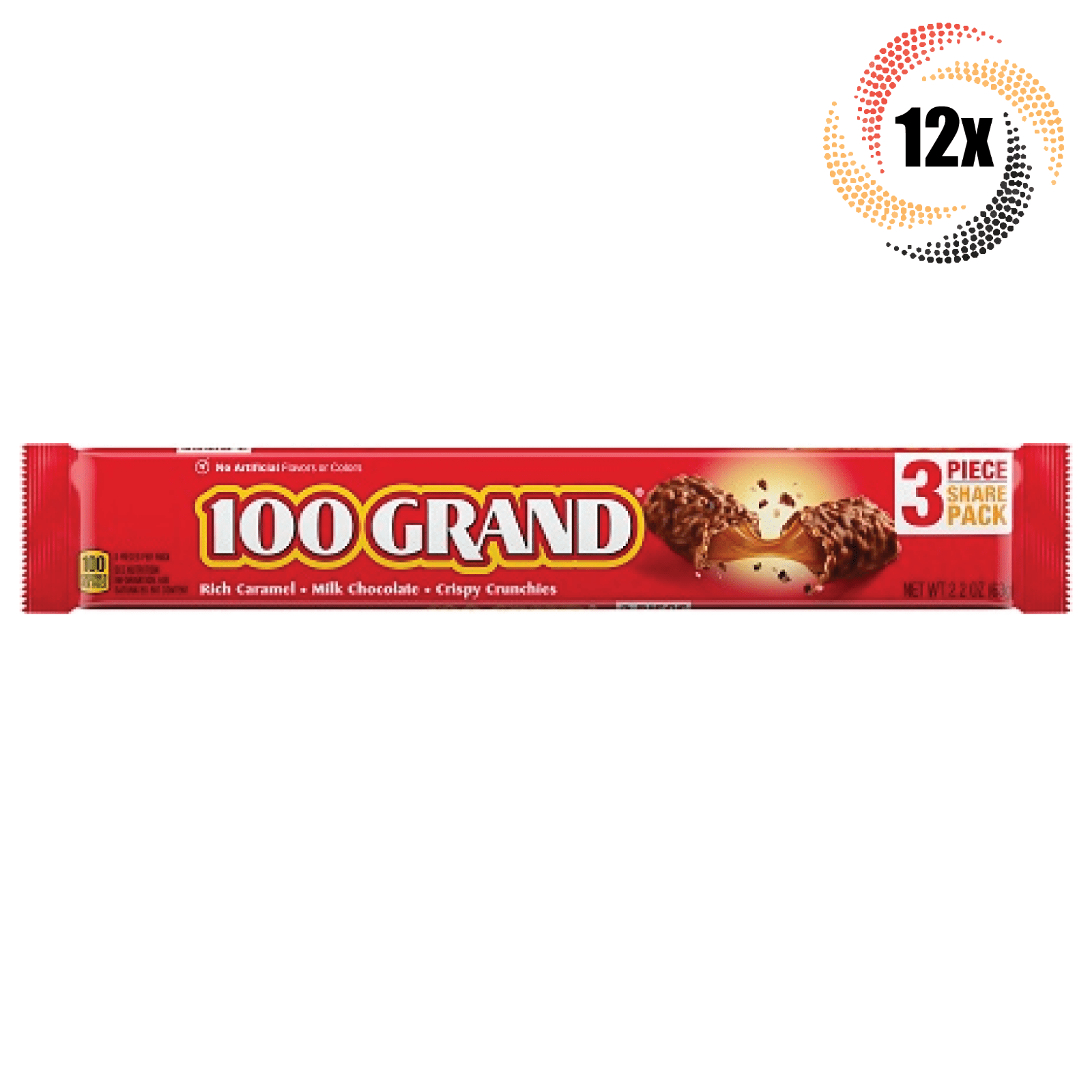 12x Packs 100 Grand King Size Chocolate Caramel Candy Bars 2.2oz | Fast ...