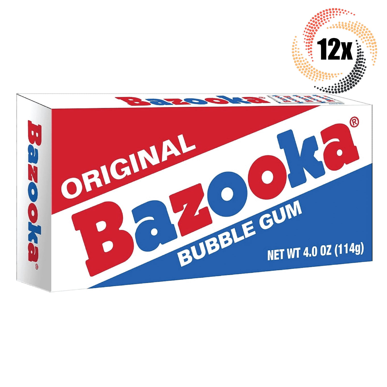 12x Packs Bazooka Classic Original Flavor Chewing Bubble Gum Theater ...