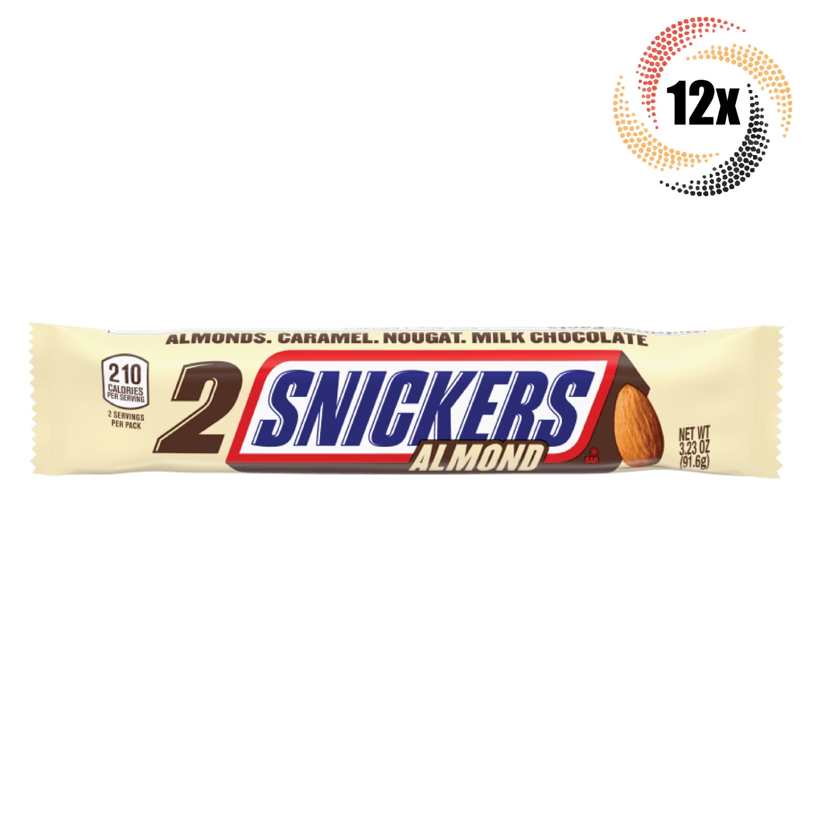 12x Packs Snickers Almond King Size Candy Bars - 2 Bars Per Pack ...