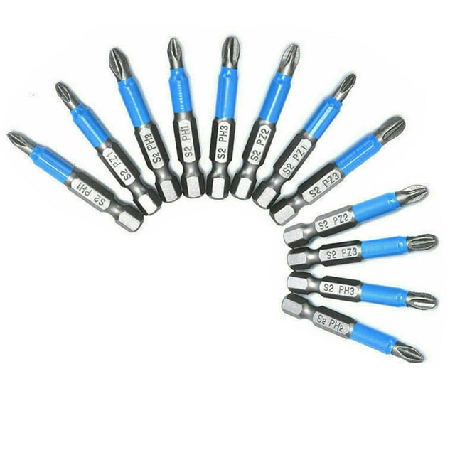 12x Quick-change Screwdriver Bit Set Hexagonal Shank Ph Pz 50Mm Single ...