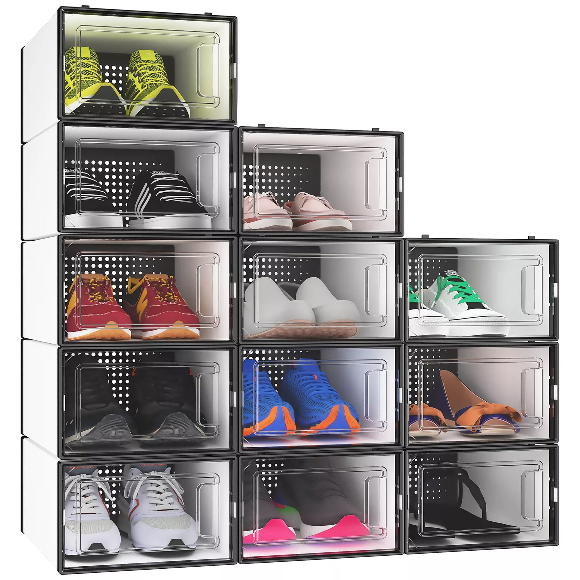 Trendhaus 12x Clear Stackable Transparent Shoe Storage Organizer - New ...