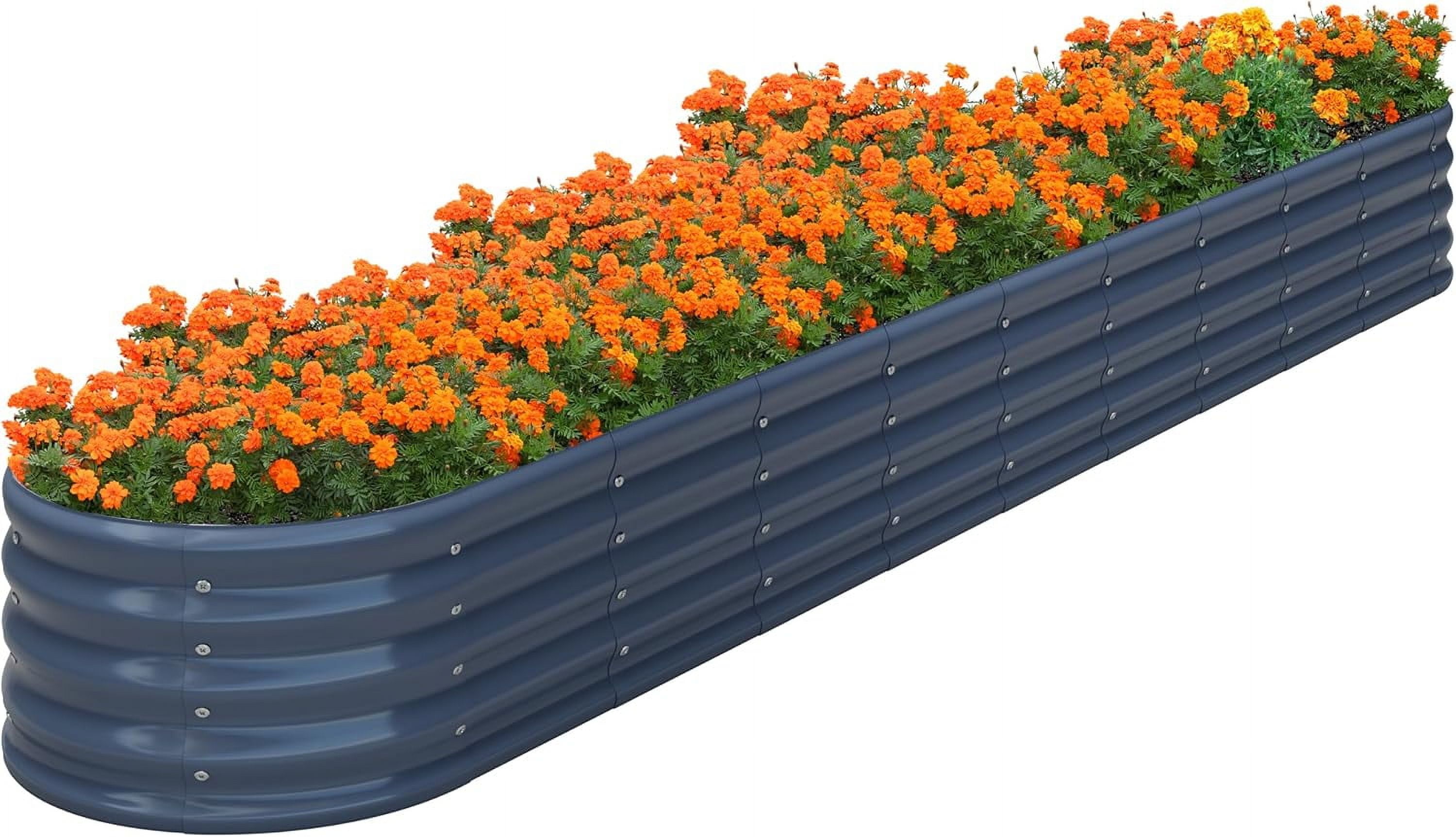 12x1.8x1FT Galvanized Raised Garden Bed,Raised Garden Bed Kit-Oval ...