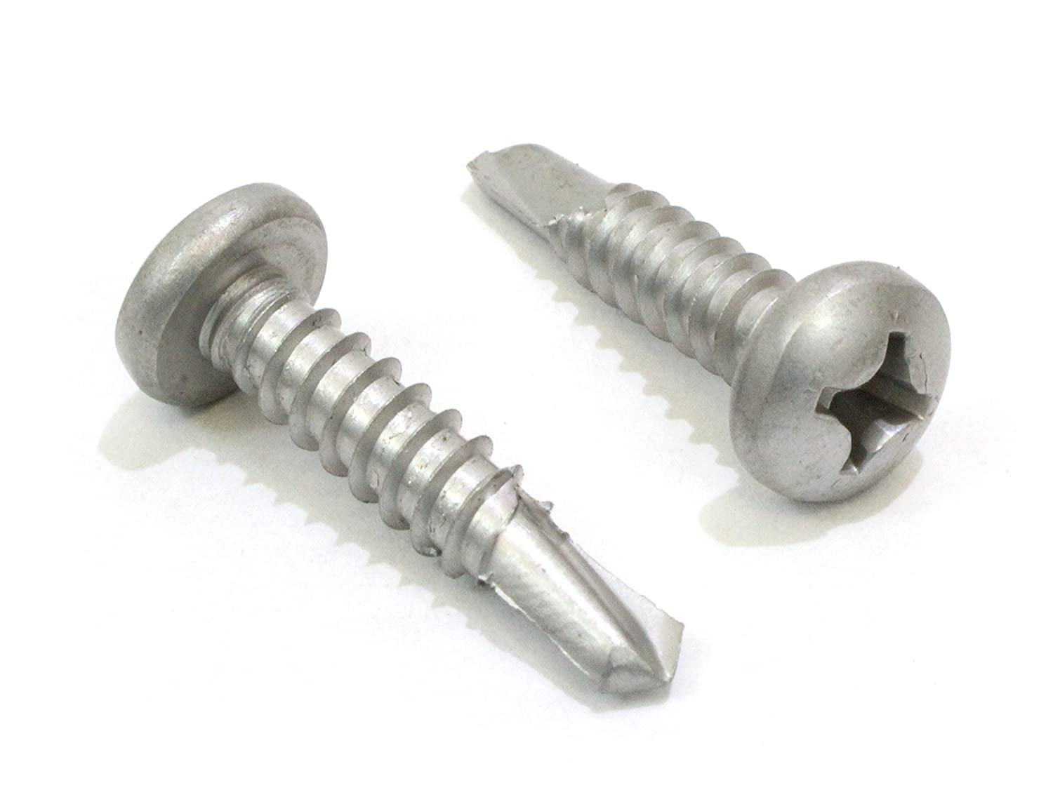 12x1" Self Tapping Stainless Steel Metal Screw, (100 Pack) Phillips Pan ...
