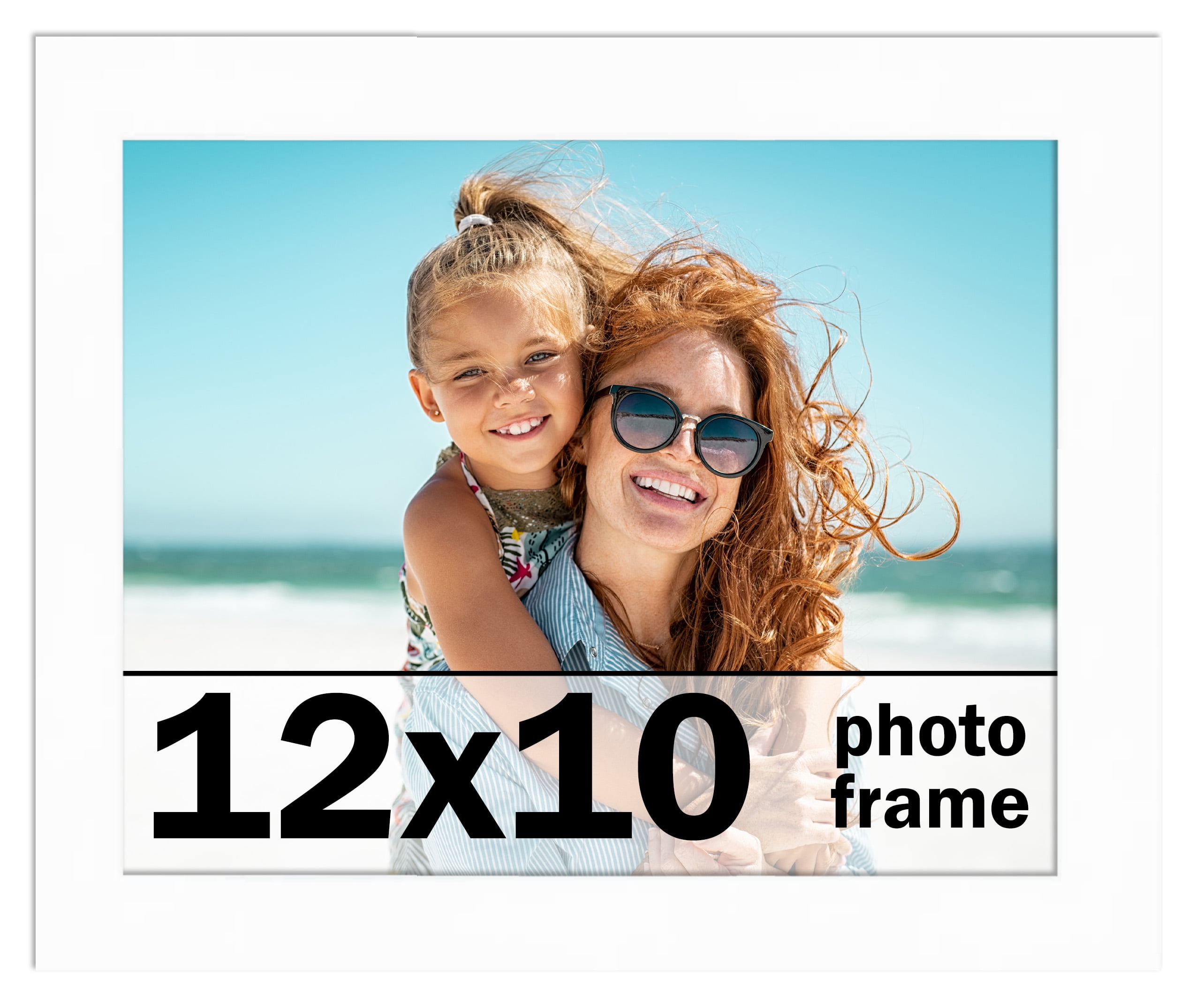 12x10 Frame White Solid Wood Picture Frame Includes UV Acrylic Shatter ...