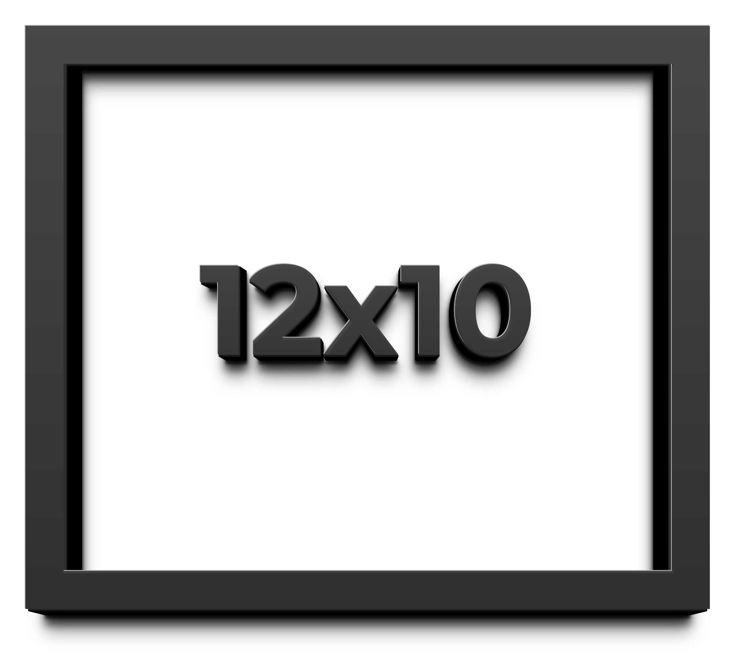 12x10 Shadow Box Frame Black | 1 inches Deep Real Wood Contemporary ...