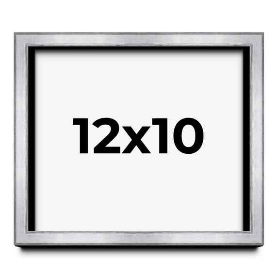 12x10 Shadow Box Frame Silver | 1.375 Inches Deep Real Wood ...