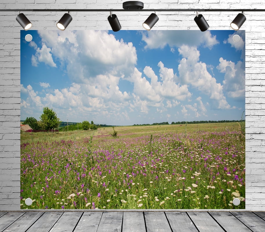 12x10ft Floral Backdrop Wildflower Field Photo Backdrop Rustic ...