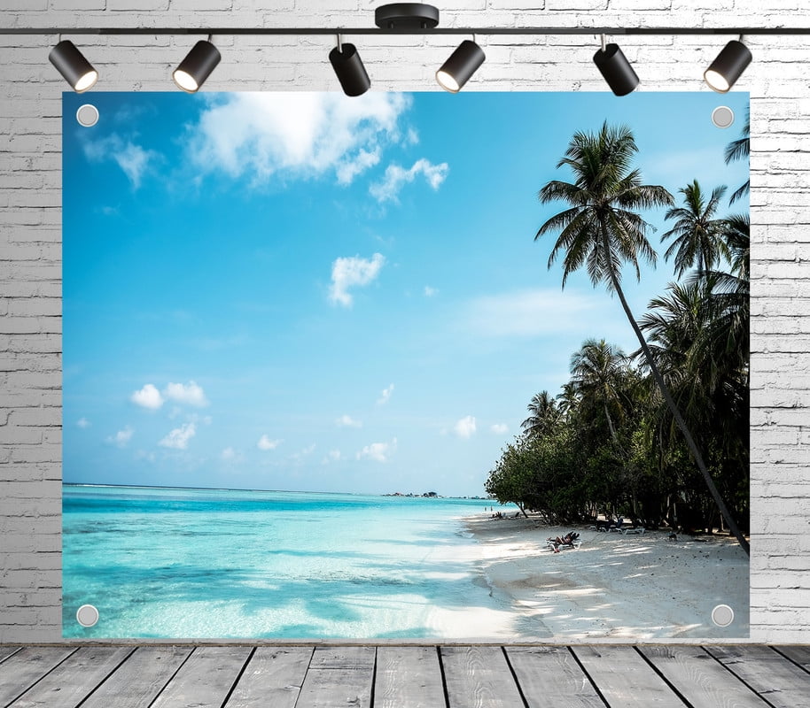 12x10ft Summer Beach Backdrop Coconut Treess Photo Background ...