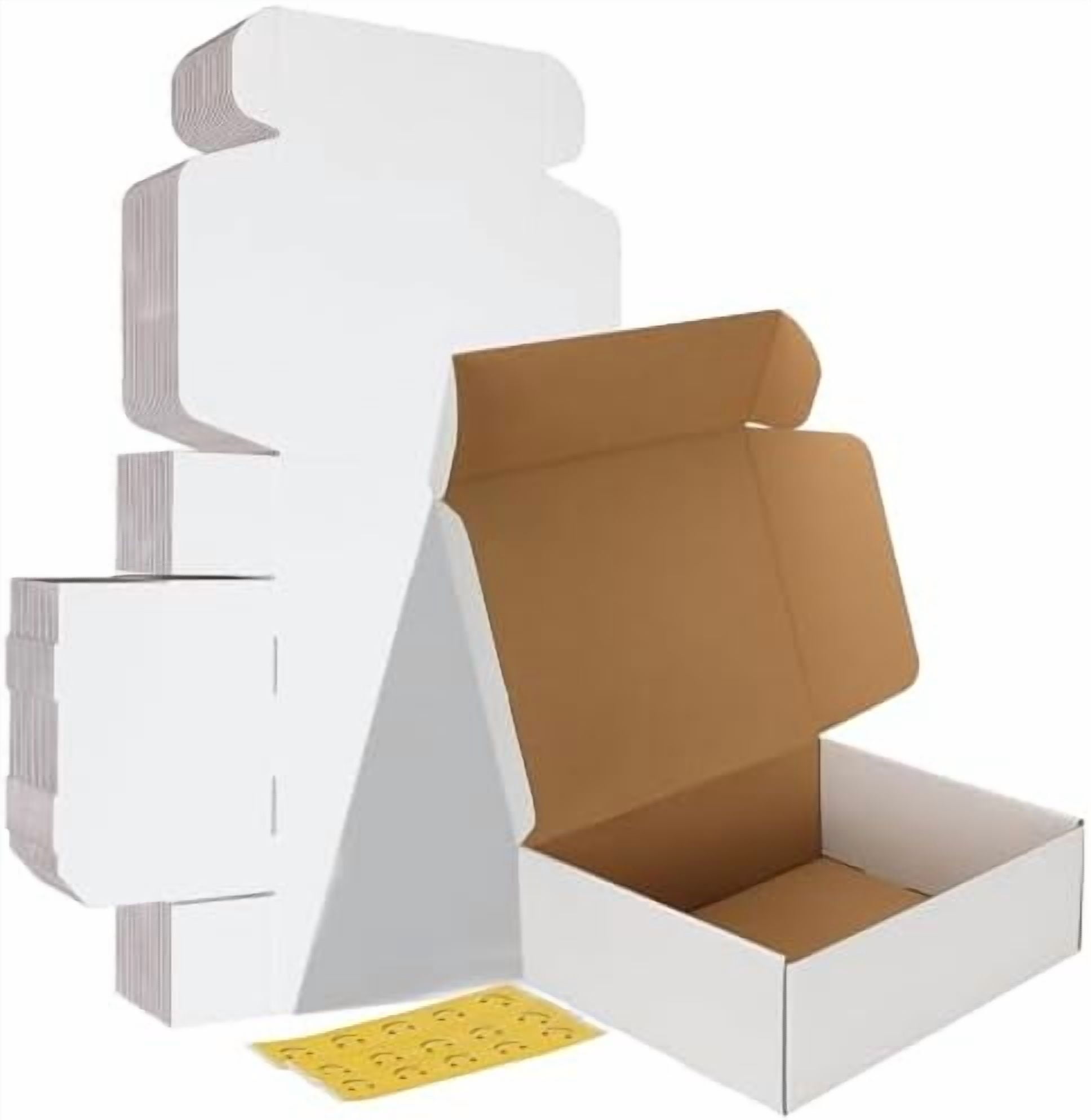 12x10x4 inches Shipping Boxes Set of 15, White Corrugated Cardboard Box ...