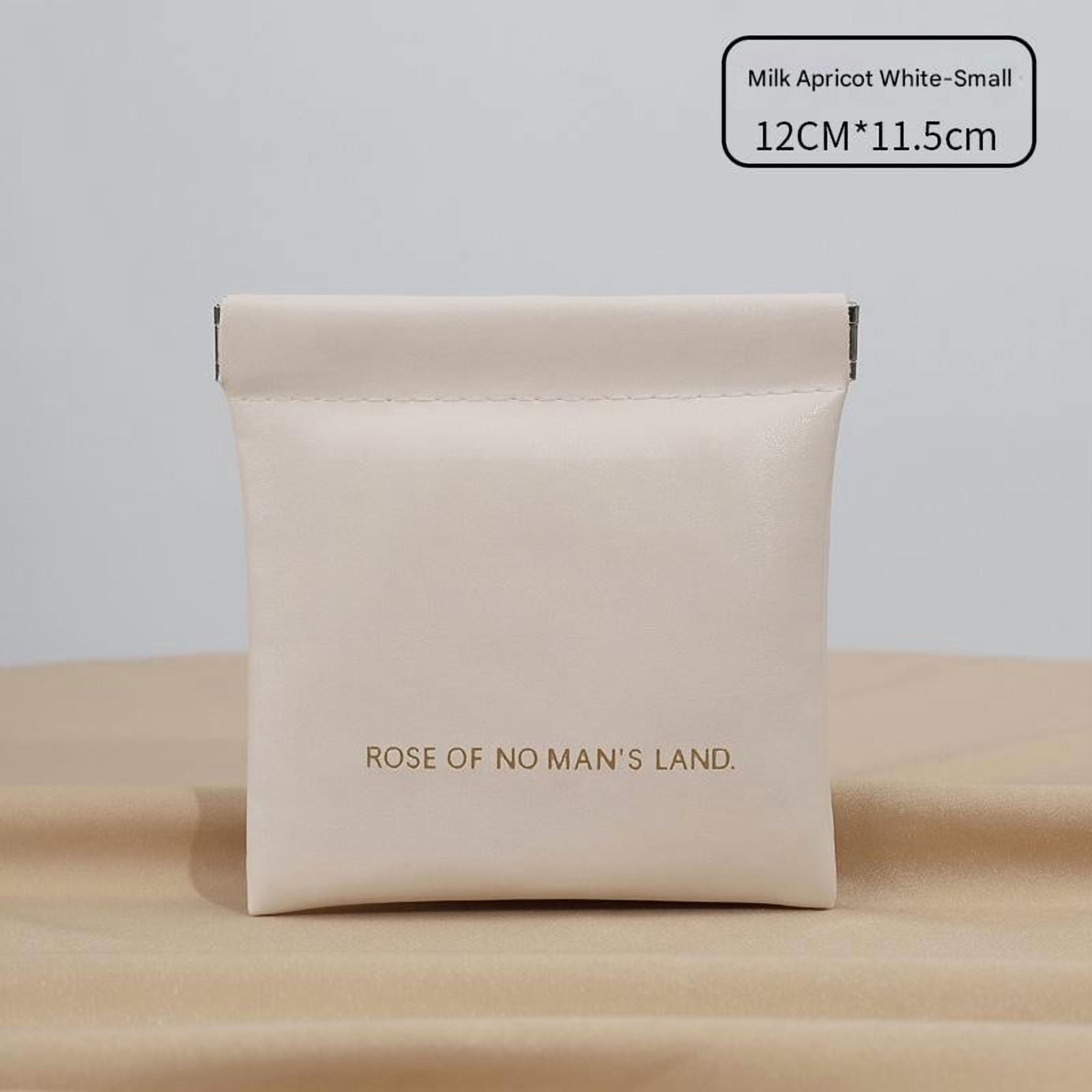 12x11.5cm Beige Snap Closure Pouch Organizer for Cables Earbuds ...