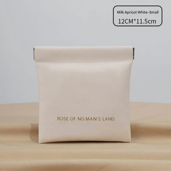 12x11.5cm Beige Snap Closure Pouch Organizer for Cables Earbuds ...