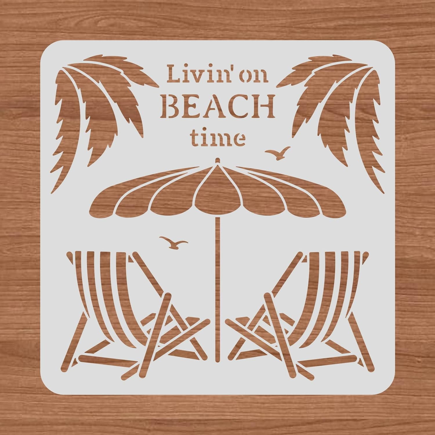 12x12 Beach Vacation Painting Stencils Coconut Tree Beach Umbrella ...