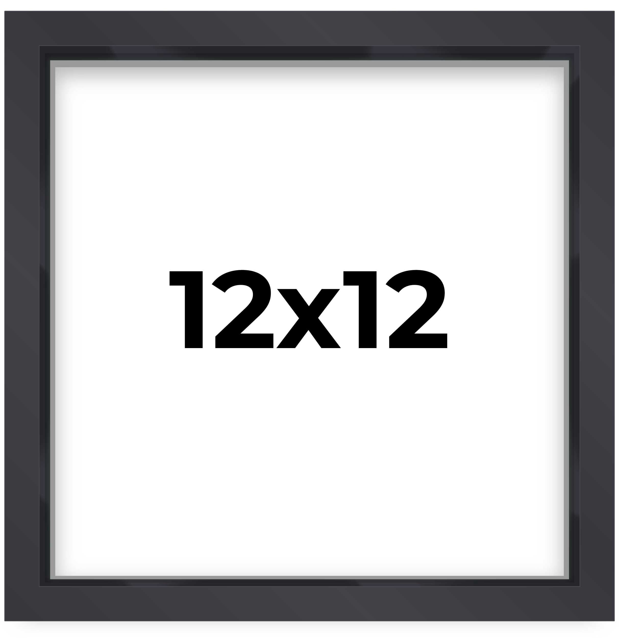 12x12 Black Shadowbox Frame - Interior Size 12x12 by 1 Inches - Made to ...