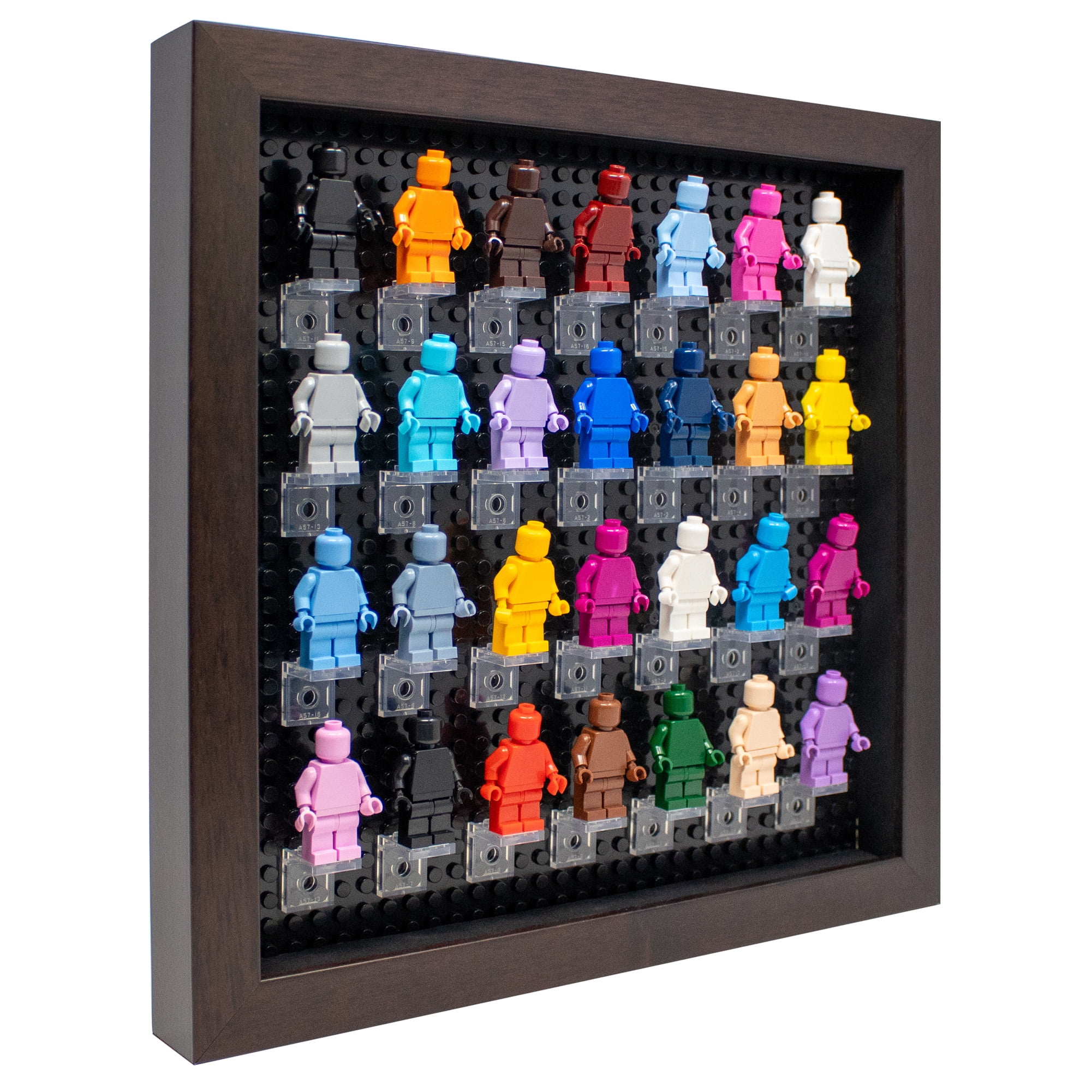 10x10 Brown Wood Shadow Box Display Case Frame for Block Figures ...
