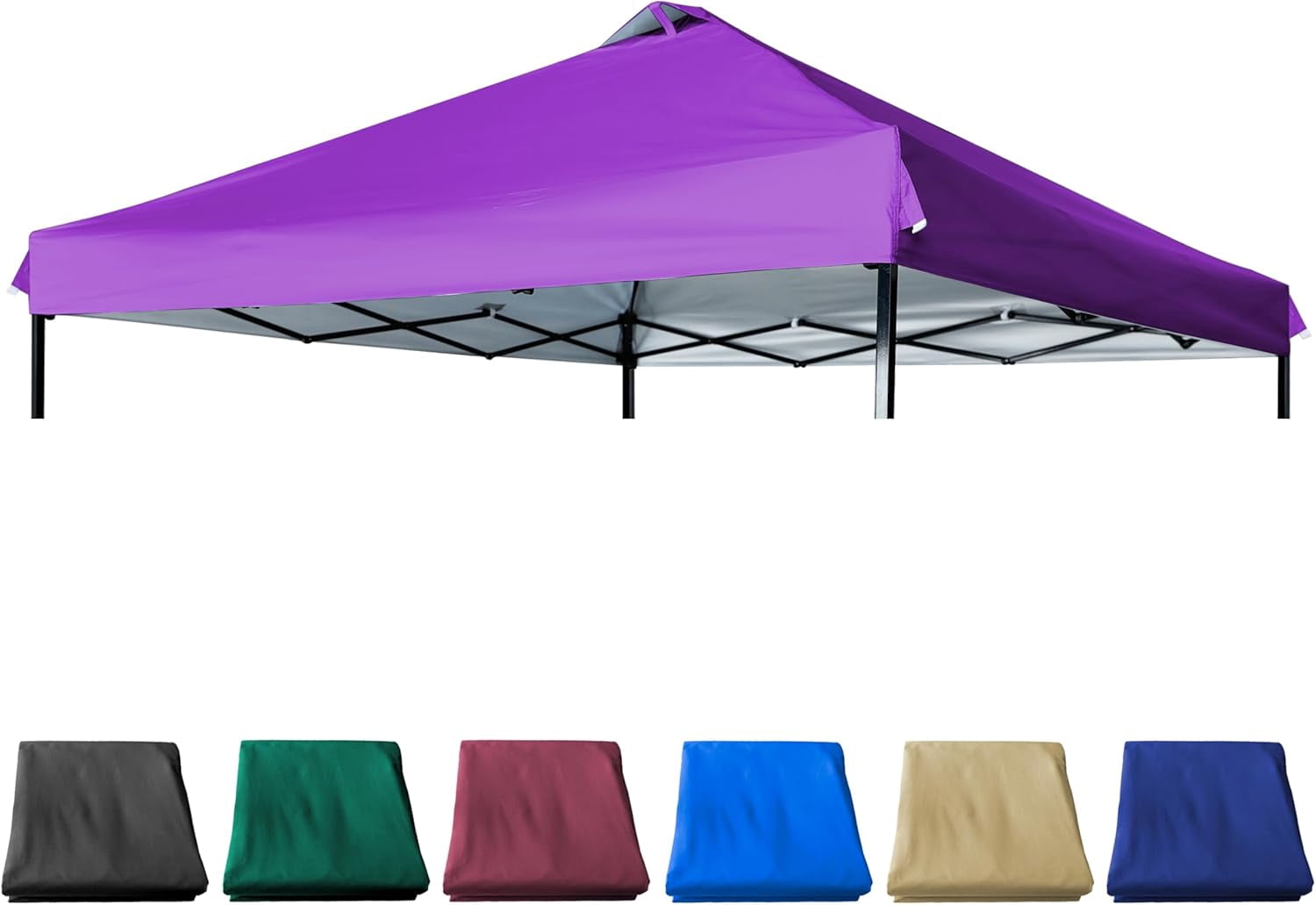 12x12 Canopy Replacement Top with Air Vent Silver Coated for Straight ...